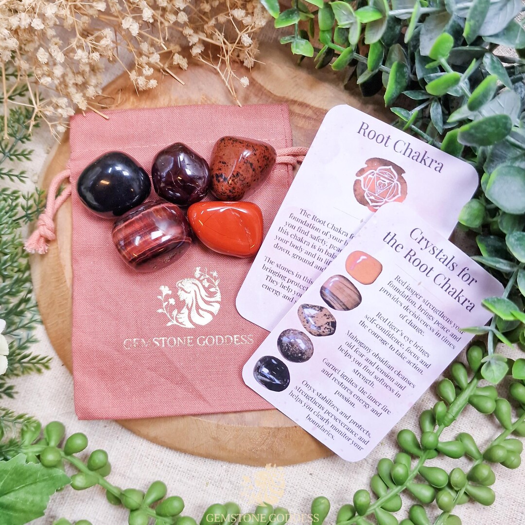 Root Chakra Crystals | Crystal Set Kit Tumbled Stone Zen Meditation ...
