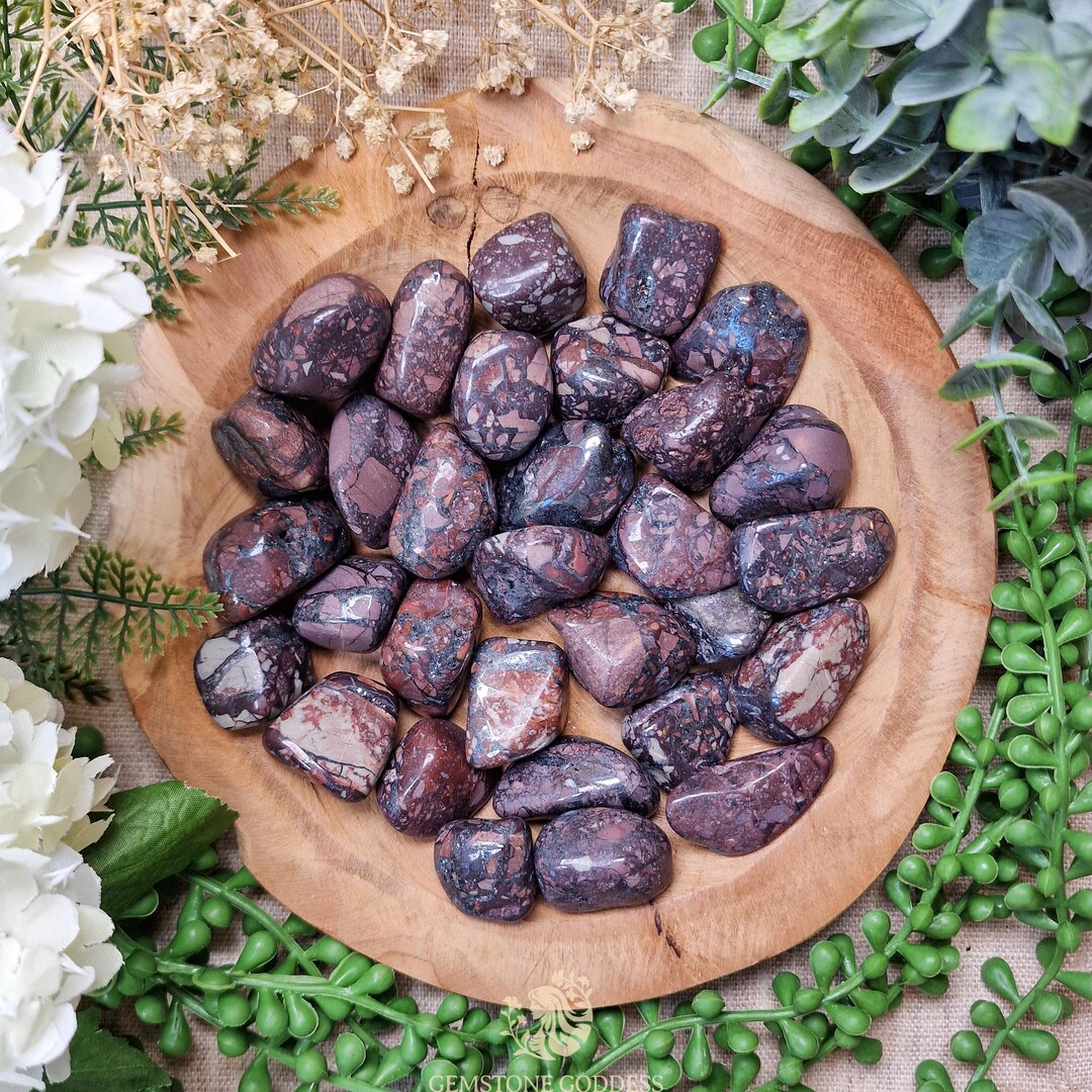 Hematite Breccia Quartz Tumbled Stone, Crystal Gemstone Polished ...