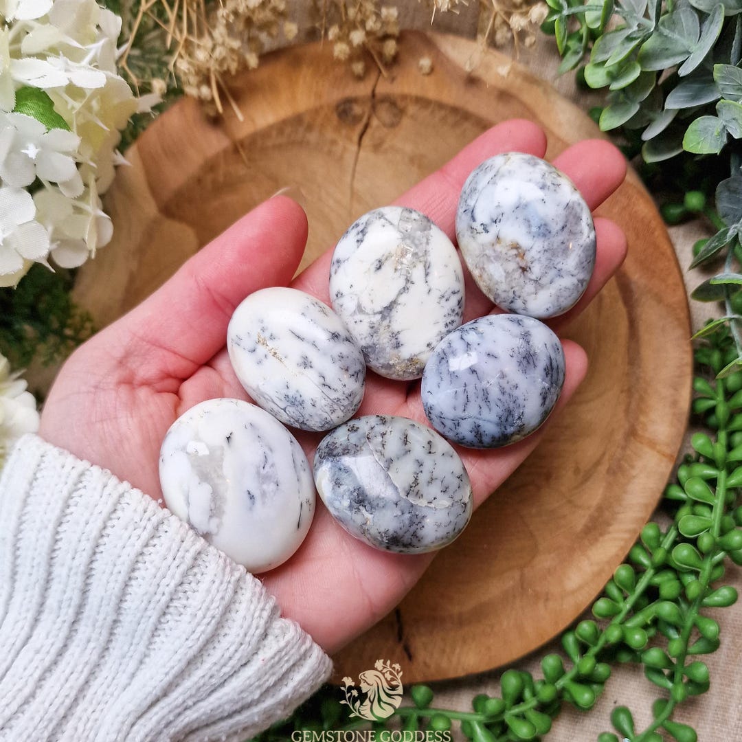 Dendritic Opal Tumbled Stone, Crystal Gemstone Polished Natural High ...