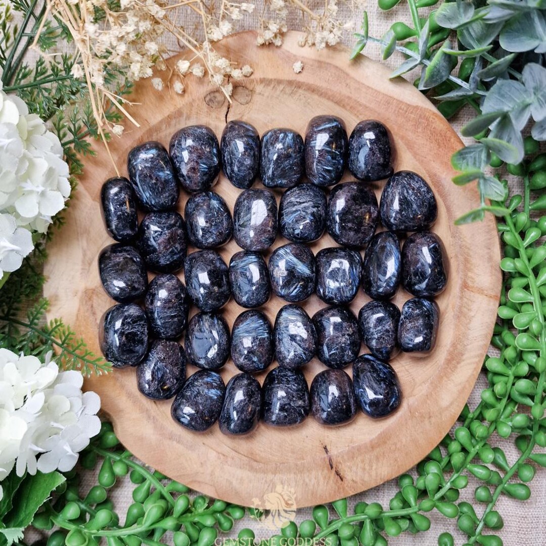 Arfvedsonite Tumbled Stone, Crystal Gemstone Polished Natural High ...