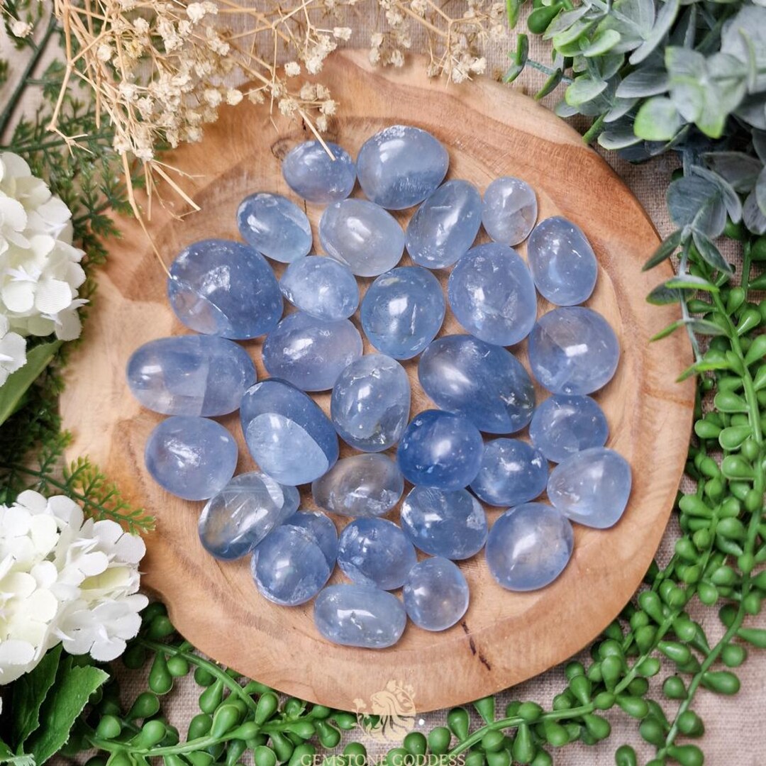 Celestite Tumbled Stone, Crystal Gemstone Polished Natural High Quality ...