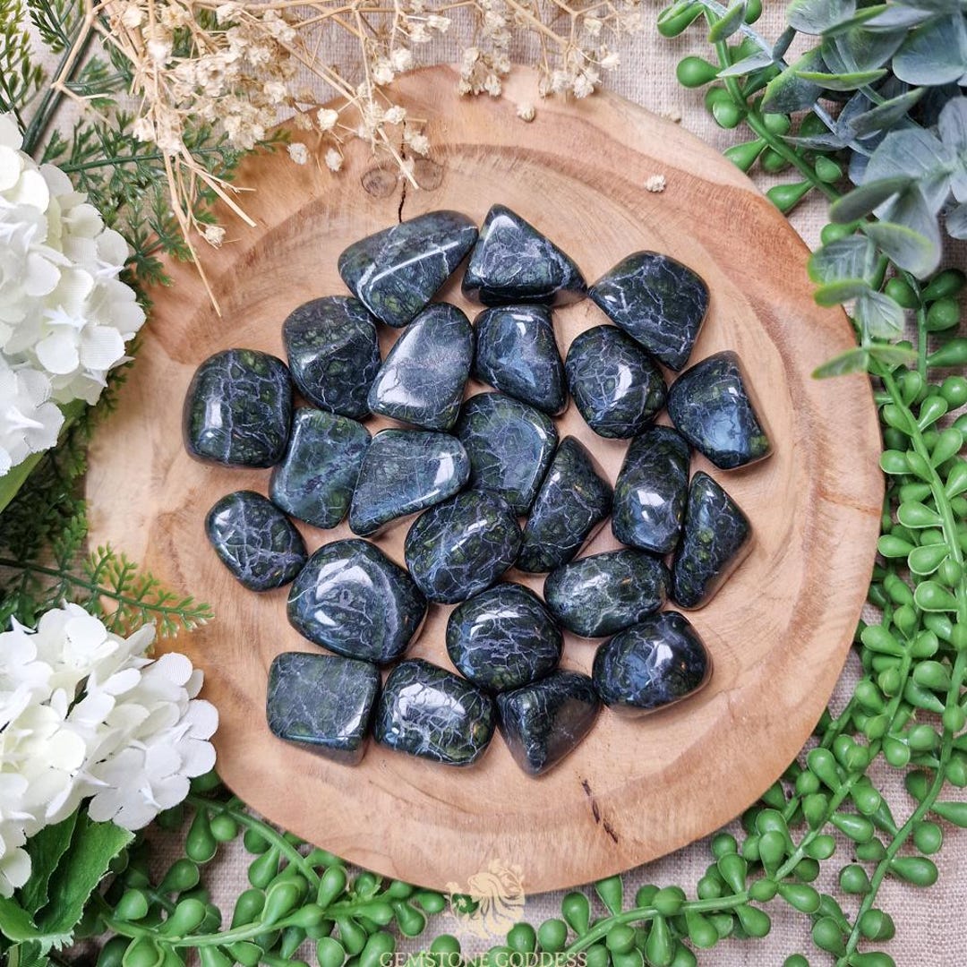 Spiderweb Jade Tumbled Stone, Crystal Gemstone Polished Natural High ...