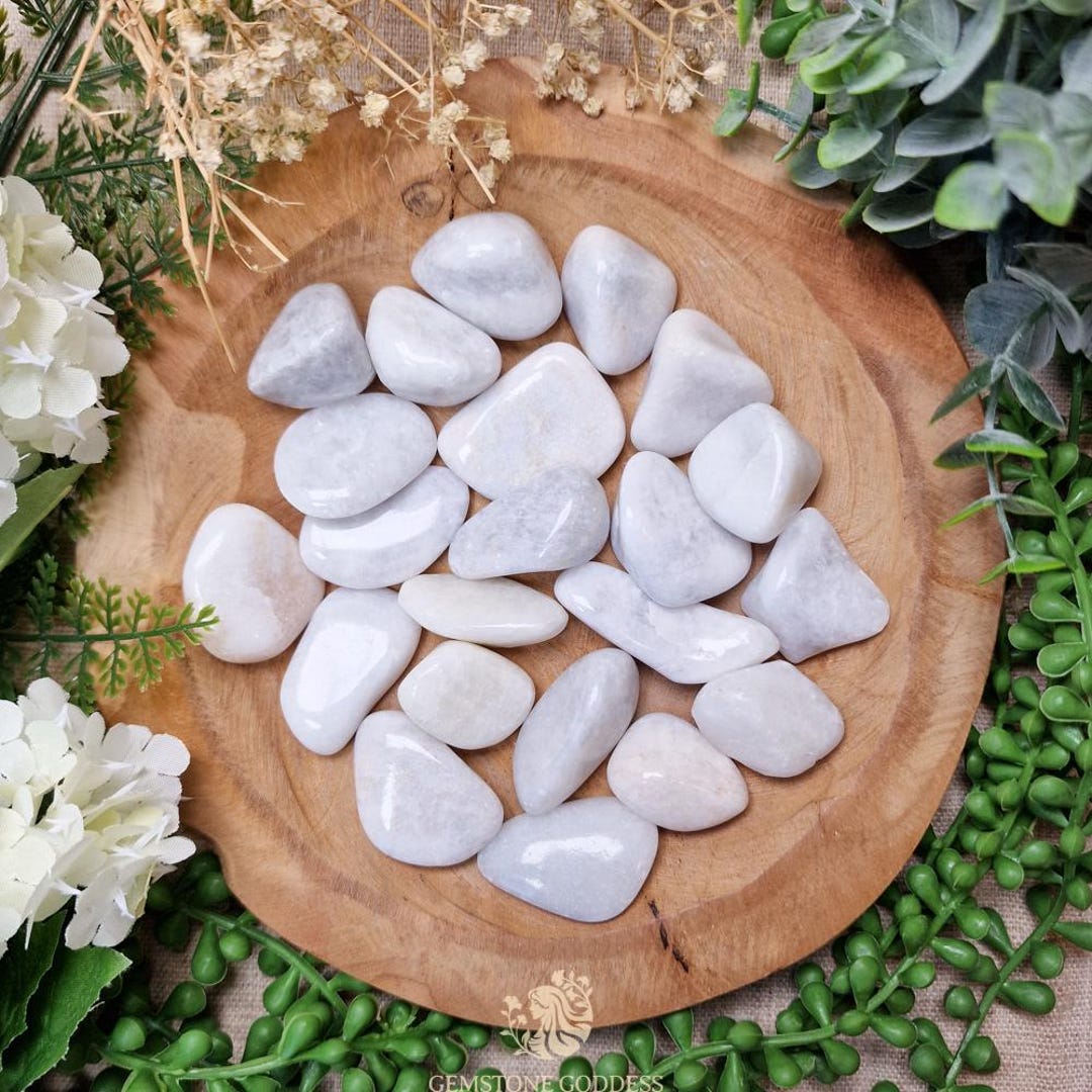 White Dolomite Tumbled Stone, Crystal Gemstone Polished Natural High ...