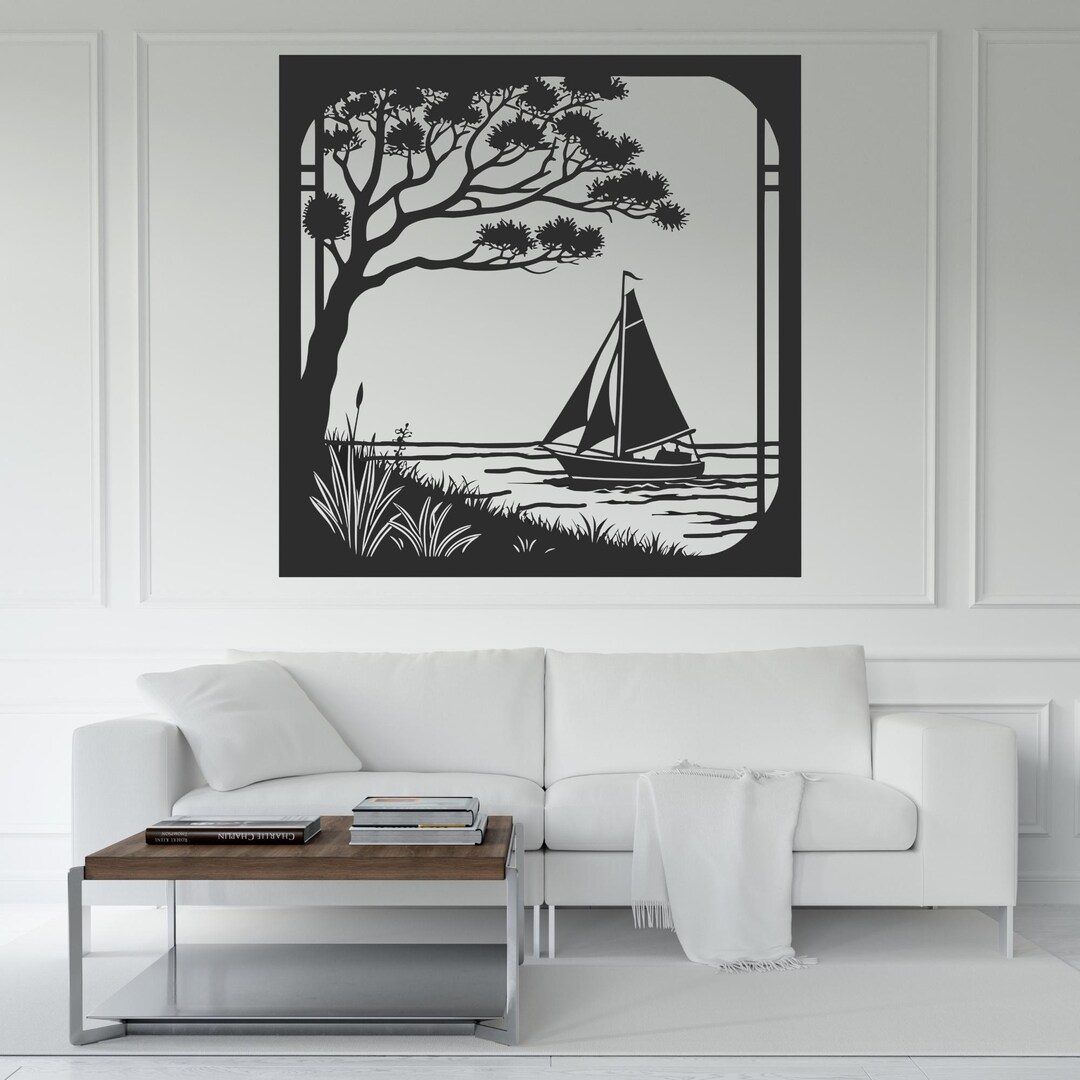 DIY Sailboat Wall Art Decor – Vector File for Laser and Plasma Cutting ...