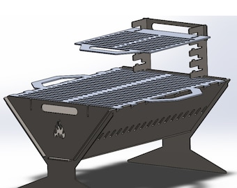 DXF Files for Collapsible Portable Grill & Fire Pit Plasma, Waterjet ...
