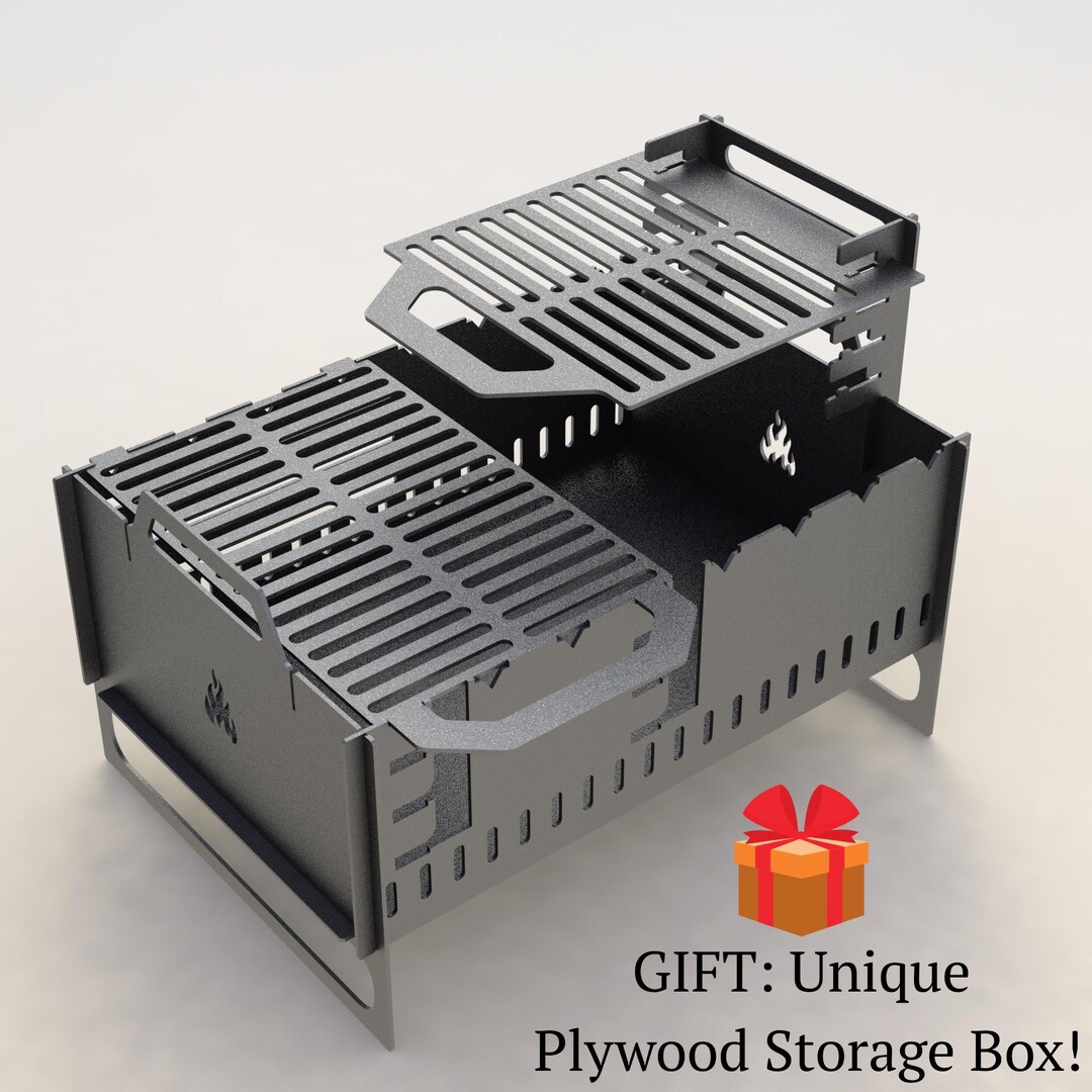 DXF Files for Collapsible Portable Grill & Fire Pit + Storage Box ...