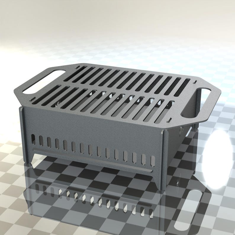 Collapsible Portable Grill DXF Files | BBQ Fire Pit Laser Cut File ...