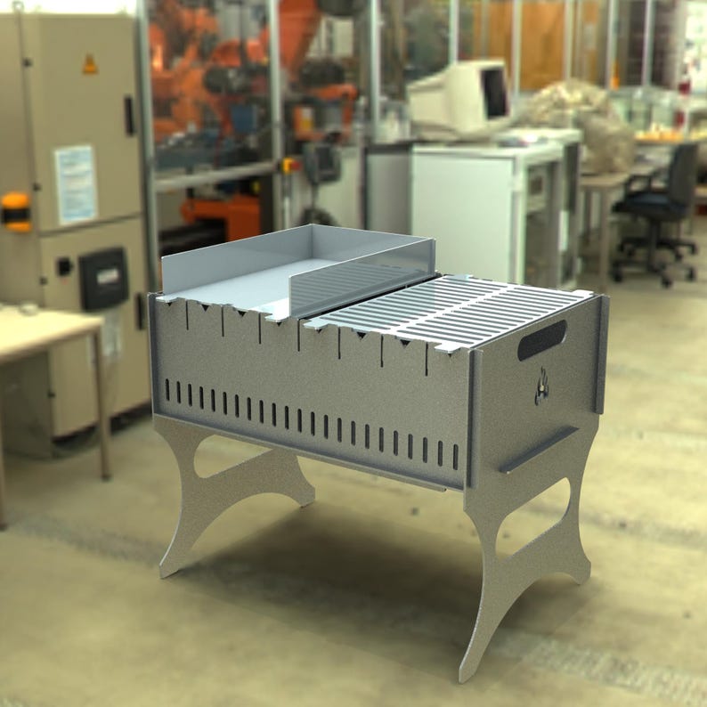 CNC Ready DXF Files: High-demand Collapsible BBQ Grill & Fire Pit - 3mm ...