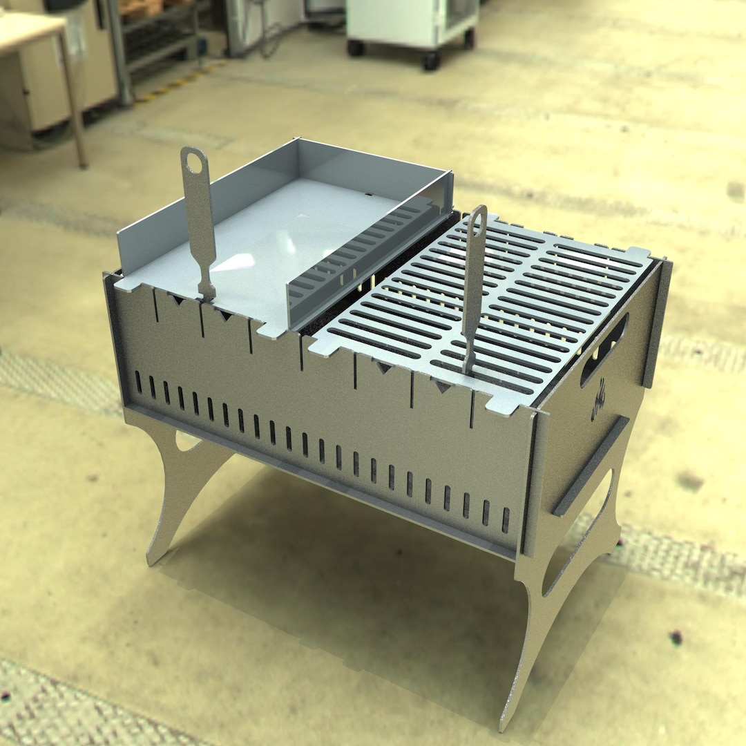 CNC Ready DXF Files: High-demand Collapsible BBQ Grill & Fire Pit - 3mm ...