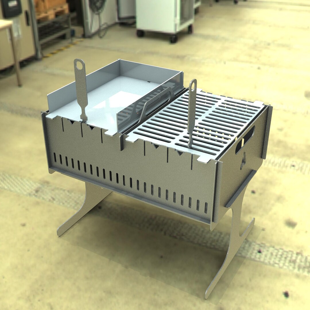 CNC Ready DXF Files: High-demand Collapsible BBQ Grill & Fire Pit - 3mm ...