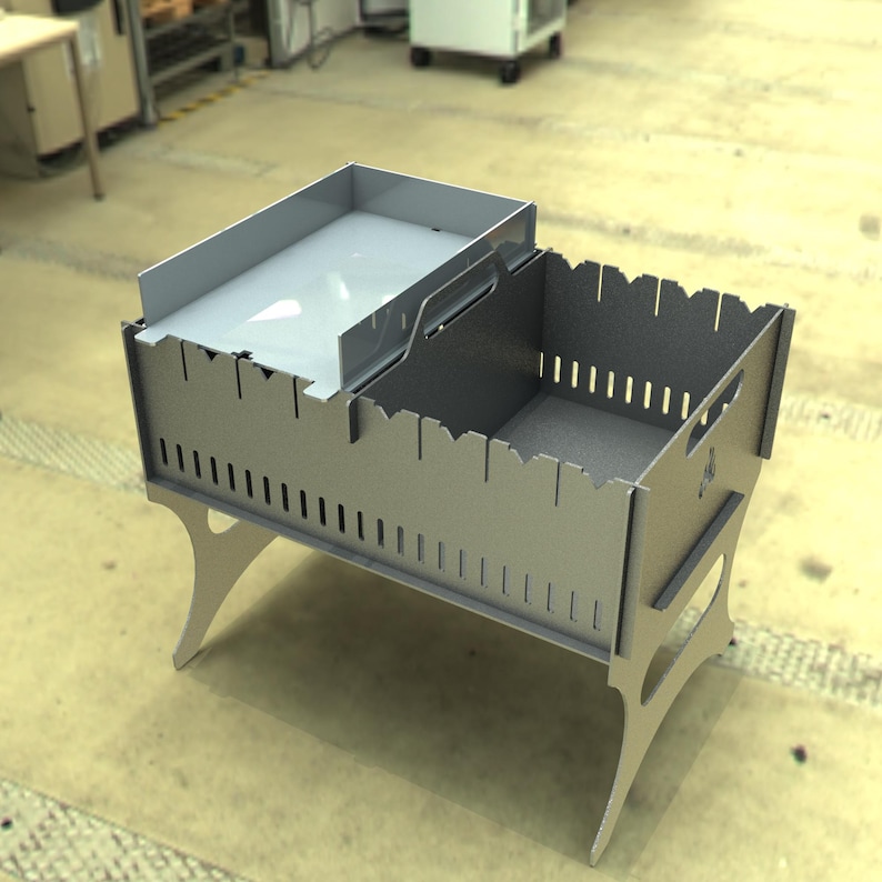 CNC Ready DXF Files: High-demand Collapsible BBQ Grill & Fire Pit - 3mm ...