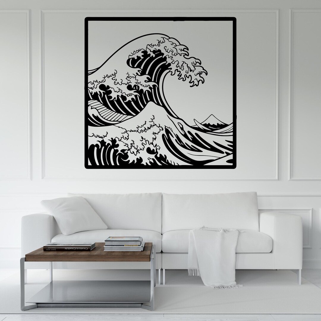 DIY Ocean Wave Wall Art Decor – Vector File for Laser and Plasma ...
