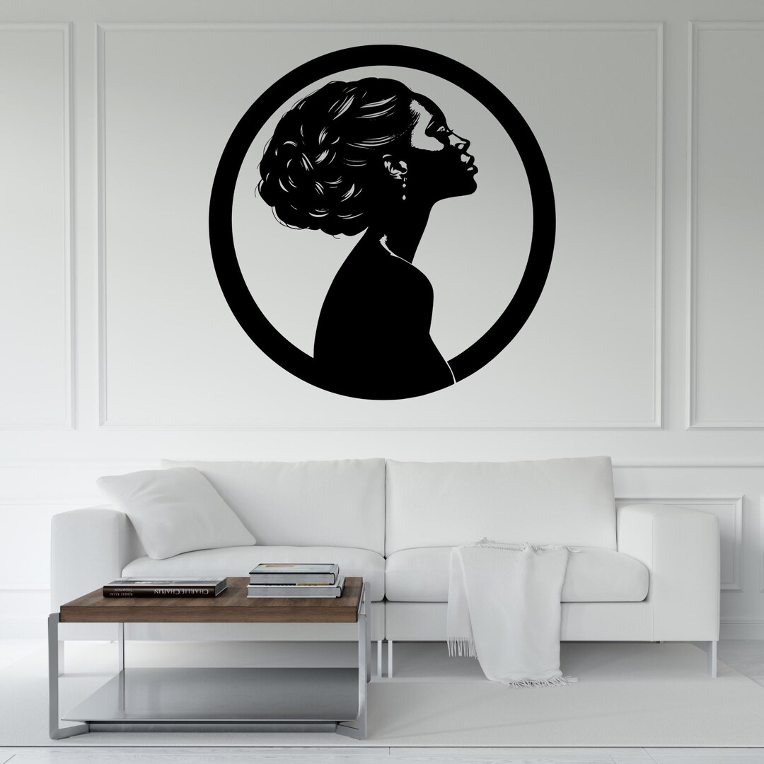 Girl's Profile Portrait – Minimalist Laser Cut Wall Art (digital ...
