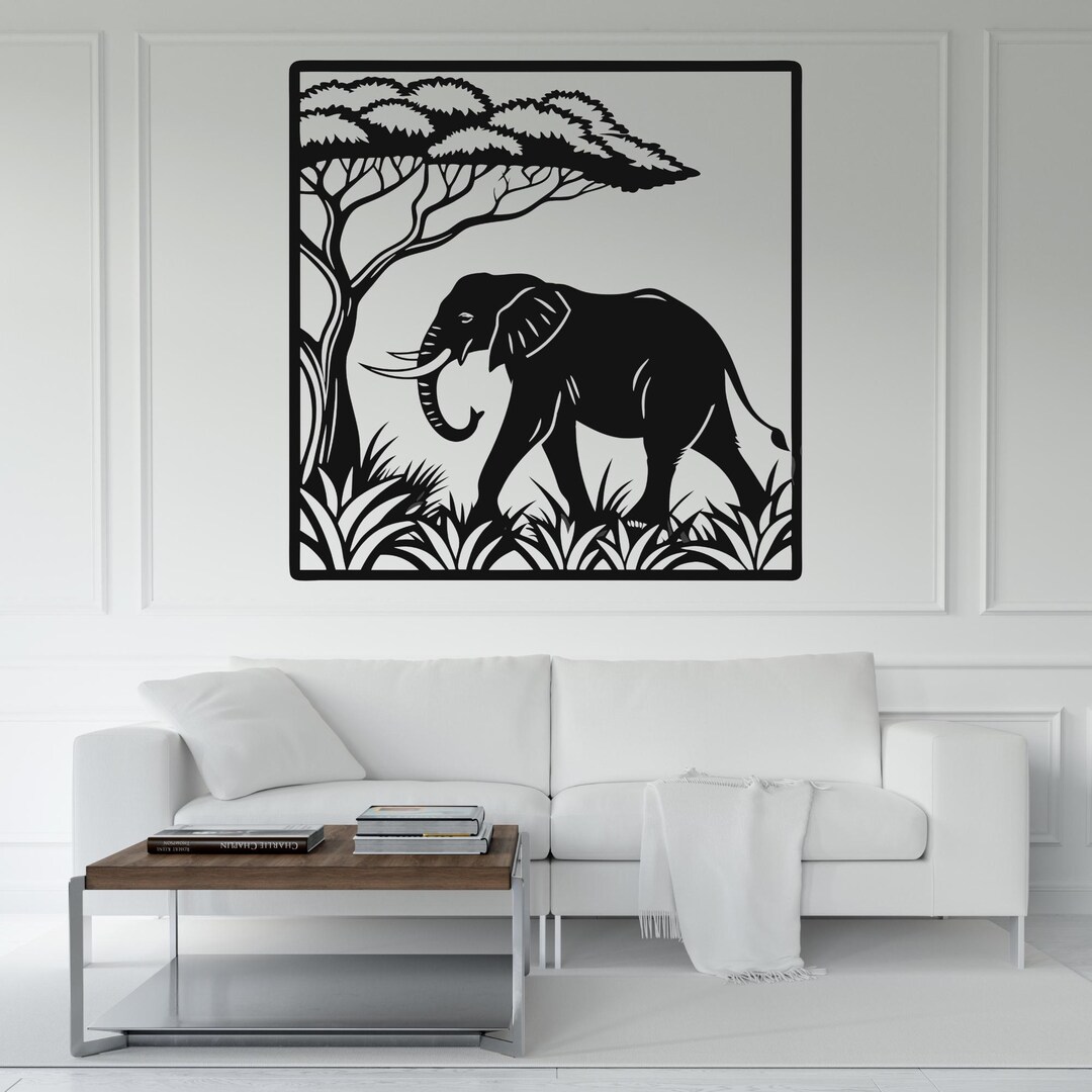 DIY Elephant Wall Art Decor – Vector File for Laser and Plasma Cutting ...