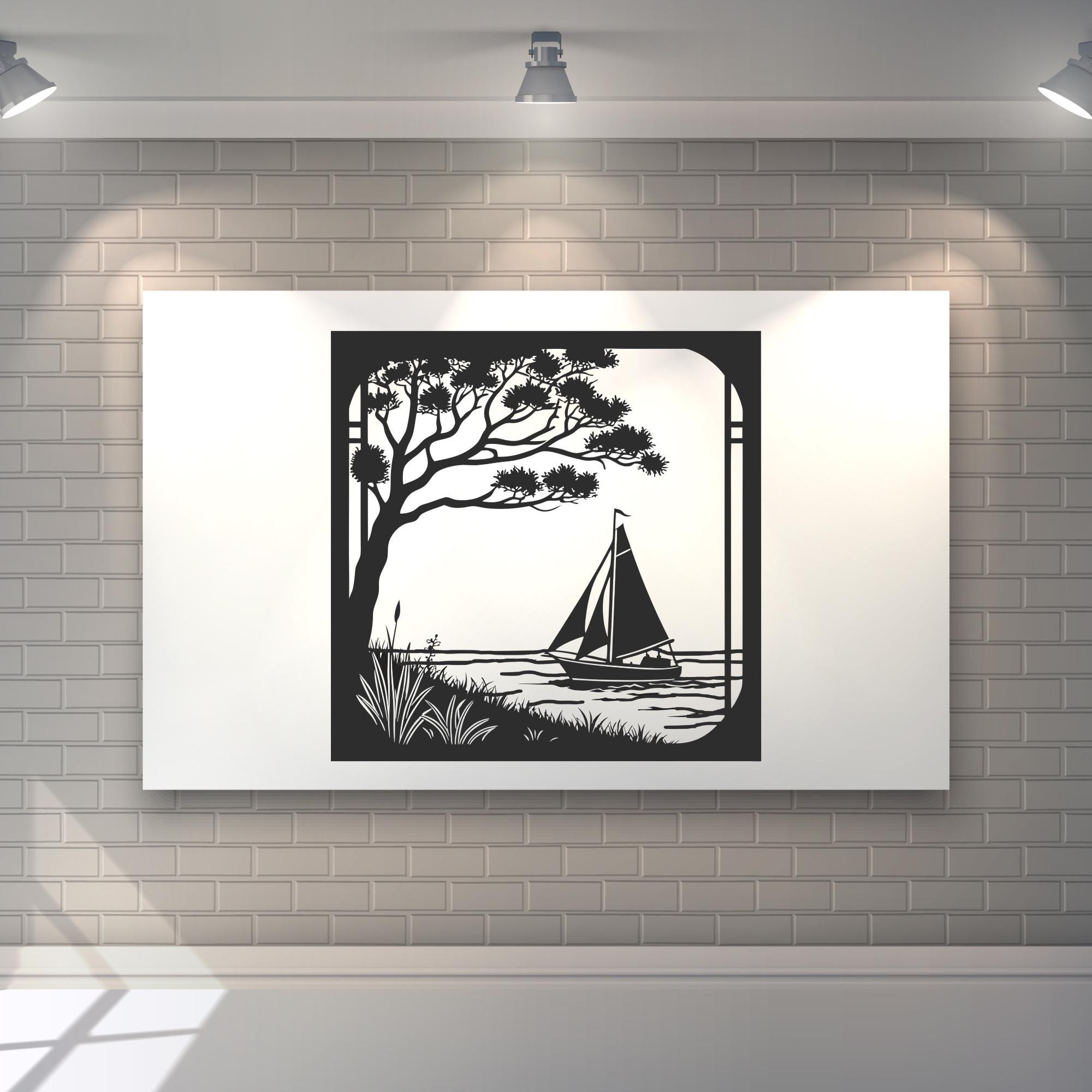 DIY Sailboat Wall Art Decor – Vector File for Laser and Plasma Cutting ...