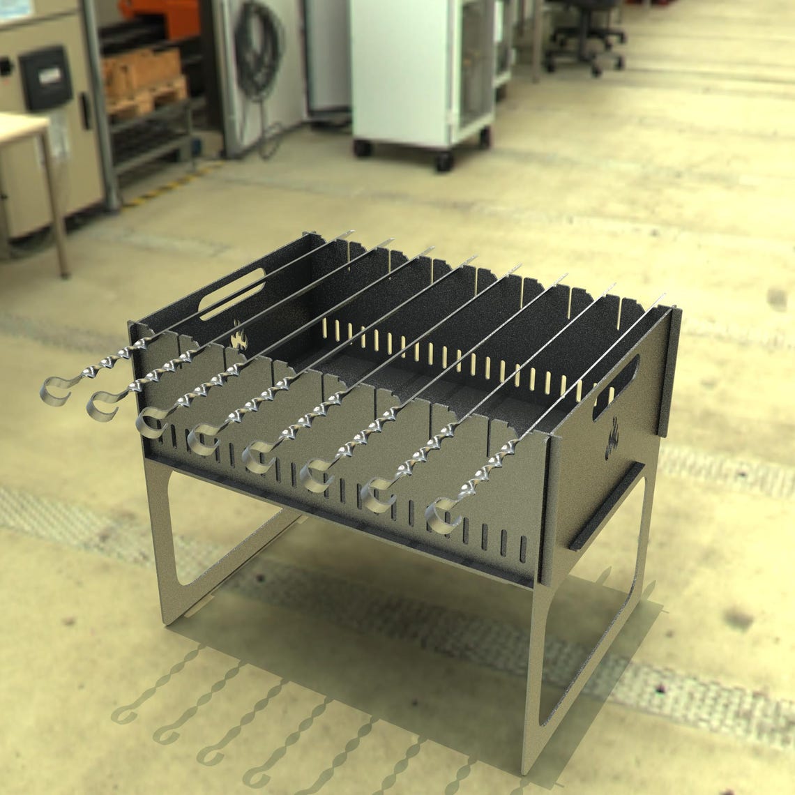 DXF Files: Collapsible BBQ Grill & Fire Pit - 3mm Metal, Grill Grate ...