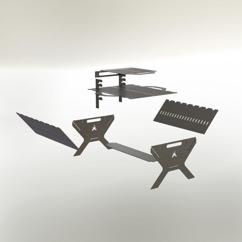 Collapsible Grill & Fire Pit DXF Files – DIY Metal Cutting Design ...