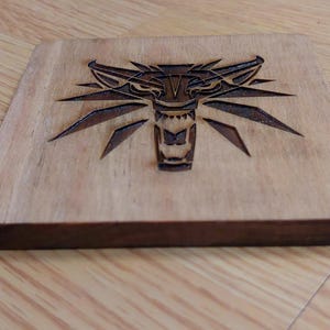Witcher Fan Art Wooden Drinks Coaster Witcher Medallion - Etsy