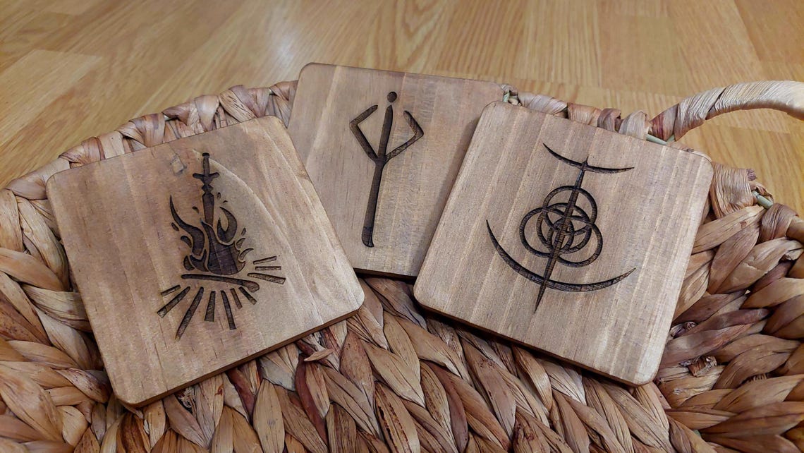 Elden Ring Great Runes Fan Art Wooden Drinks Coaster - Etsy