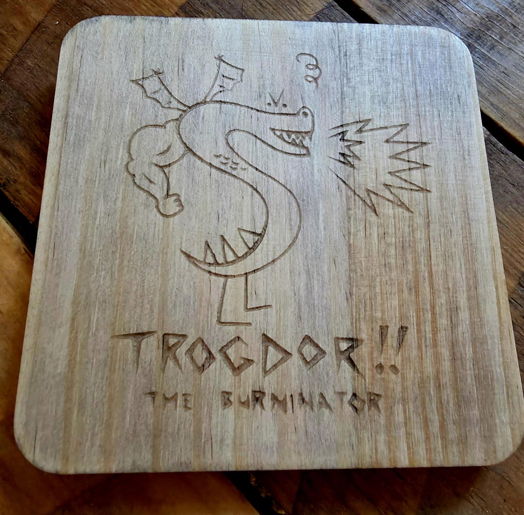 Homestar Runner Fan Art Wooden Slate Drinks Coaster Featuring Trogdor ...