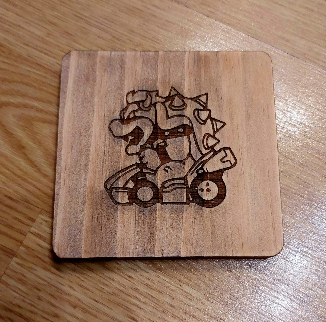 Buy Mariokart Bowser Fan Art Wooden Drinks Coaster Online in India - Etsy