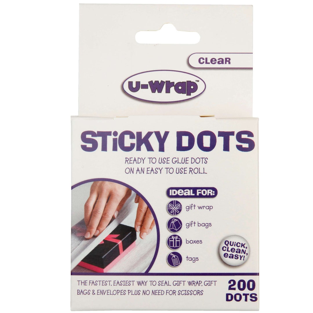 12 X U-wrap Sticky Dots Double Sided Adhesive Permanent 200 per Roll ...