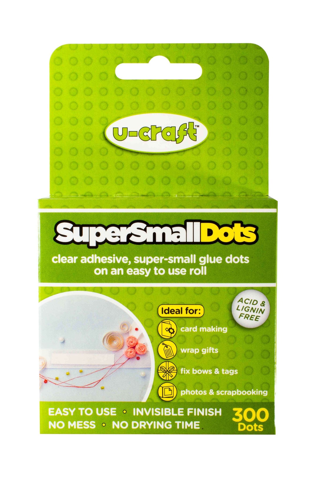 12 X U-craft Mini Adhesive Dots 3-5mm Dia X 300 Roll Permanent Extra ...