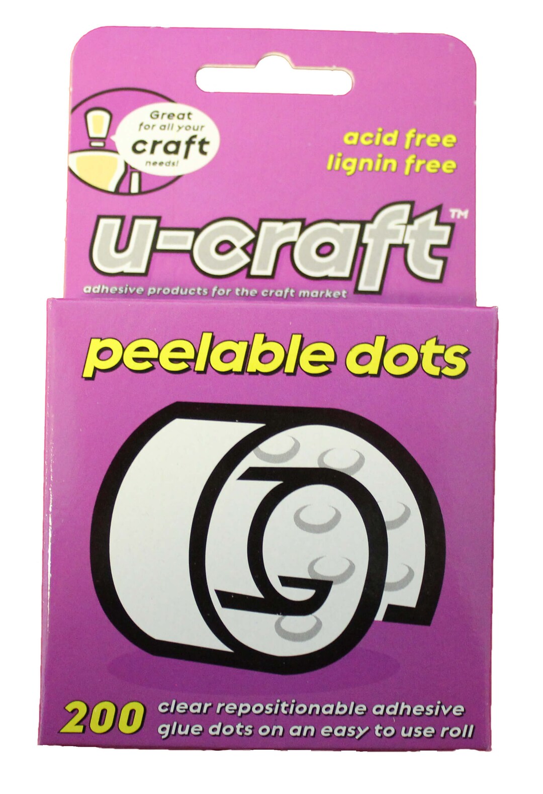 6 X U-craft 10mm Peelable Removable Adhesive Dots 200 per Roll 201062 ...