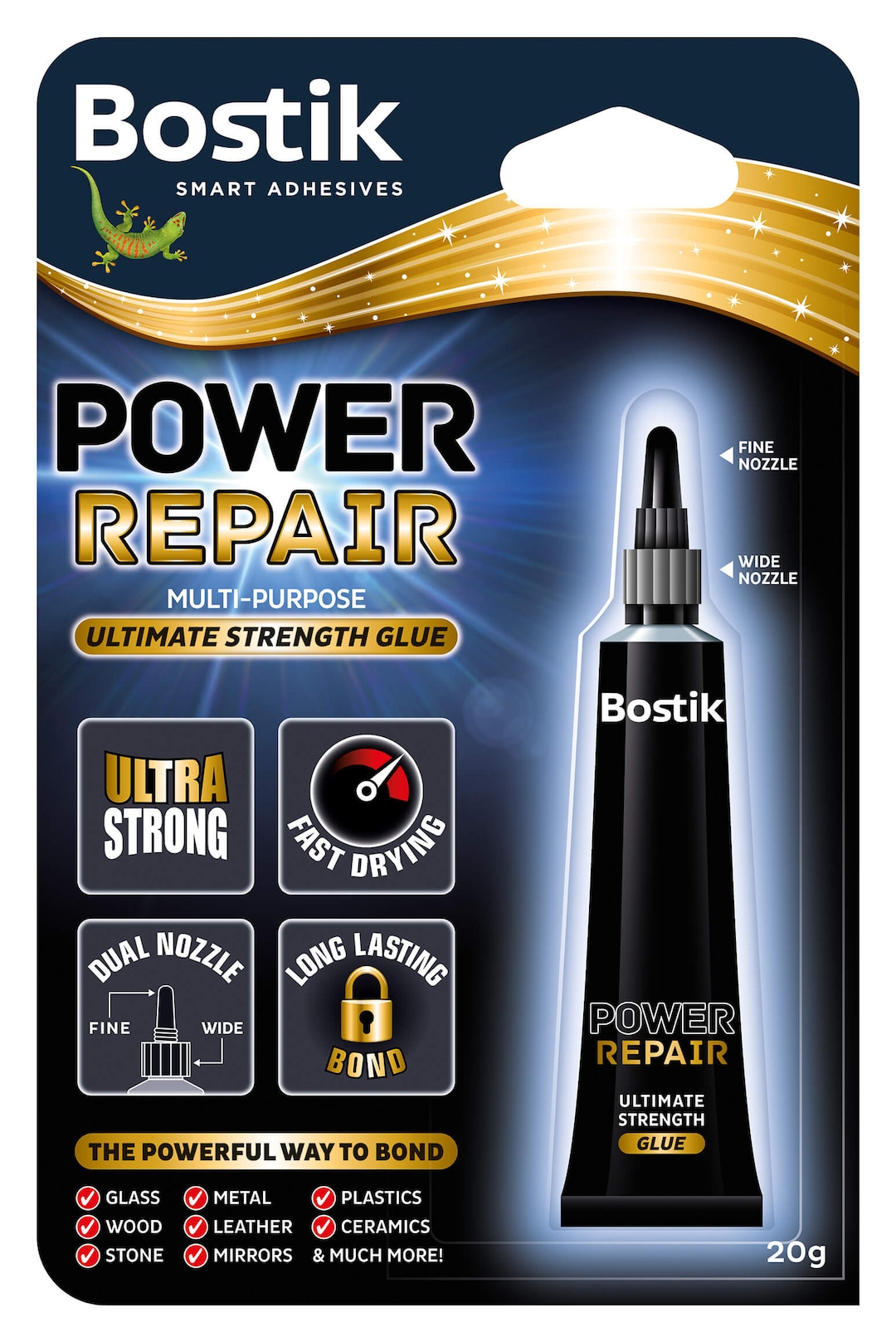 2 X Bostik Power Repair Adhesive 20g Multi Purpose Ultimate Strength ...
