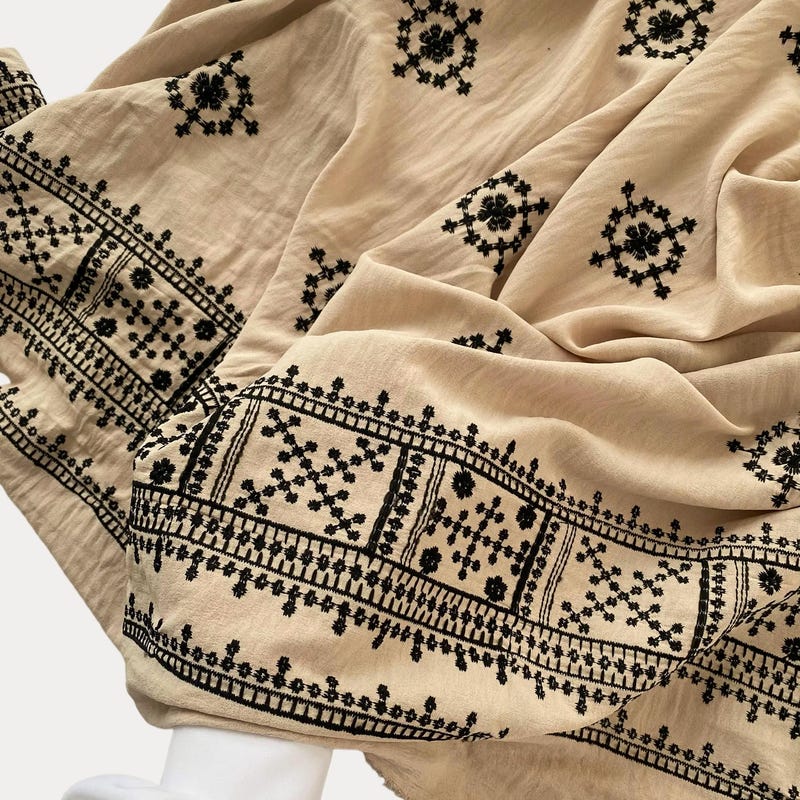 Embroidered Fabric - Etsy