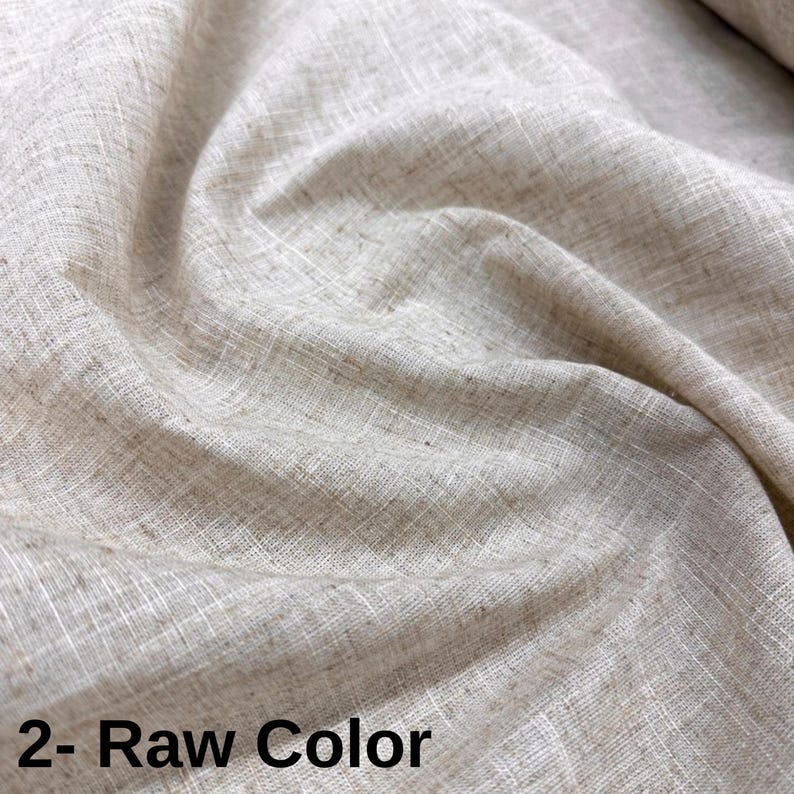 Washed Pure Linen by the Yard Meter, Stone Linen Fabric Color, Beige ...