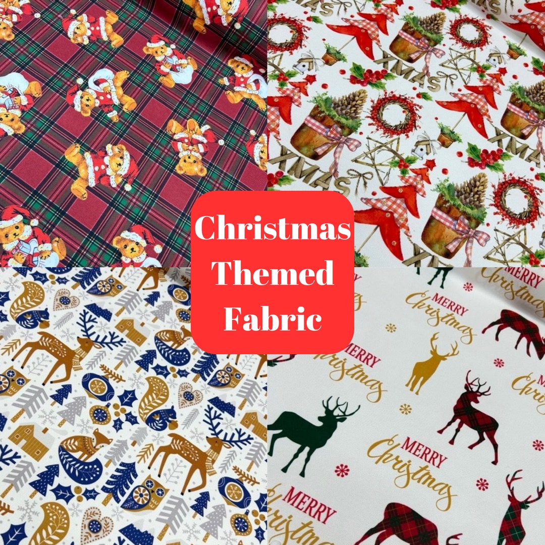 Christmas Themed Fabric by the Half Yard Christmas Themed - Etsy