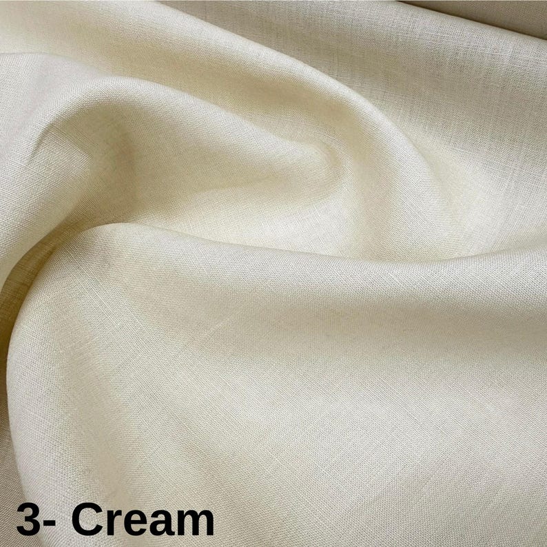Washed Pure Linen by the Yard Meter, Stone Linen Fabric Color, Beige ...
