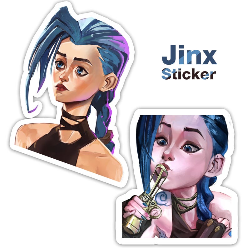Jinx Arcane Sticker, Leagues of Legends, Vinyl Sticker, Mood, Laptop ...