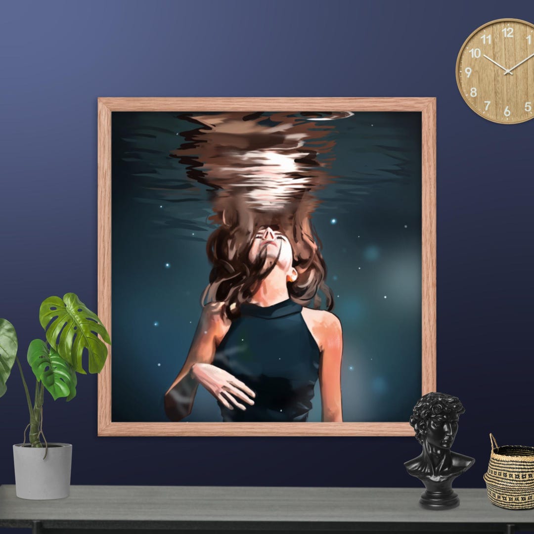 Drowning Framed Matte Poster With Renewable Wood Frame, Eco-friendly ...