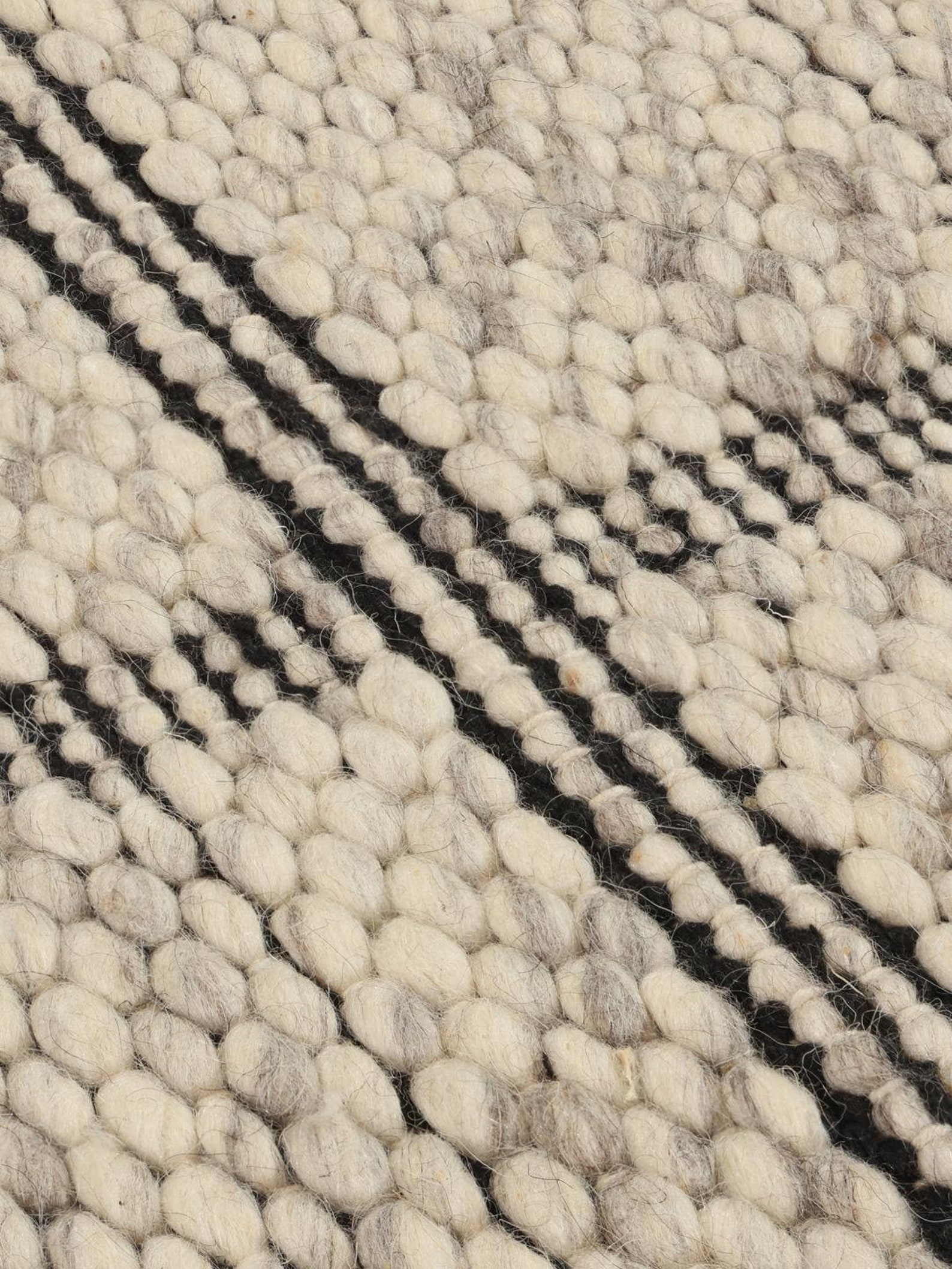 Hand Knitted Chunky Lulea Light Beige Wool Rug Textured Rug Wool Kilim ...