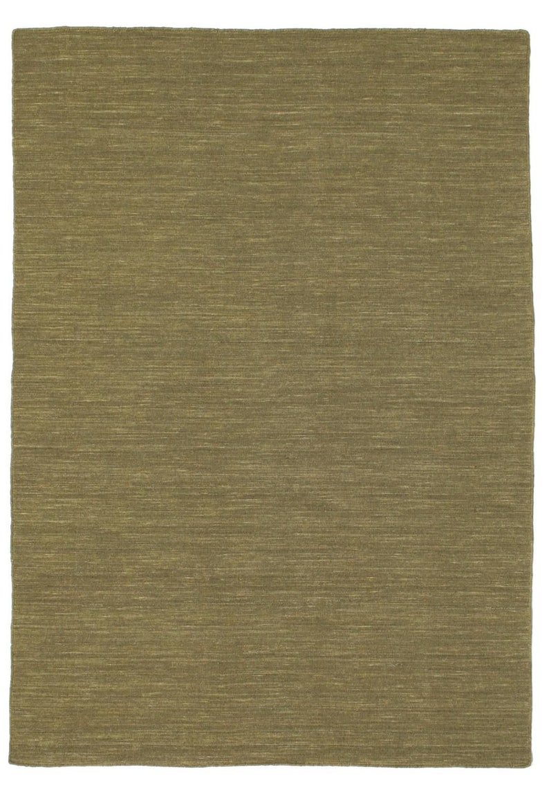Solid Kilim Loom Olive Green Color Wool Kilim Rug Handwoven, Handmade ...