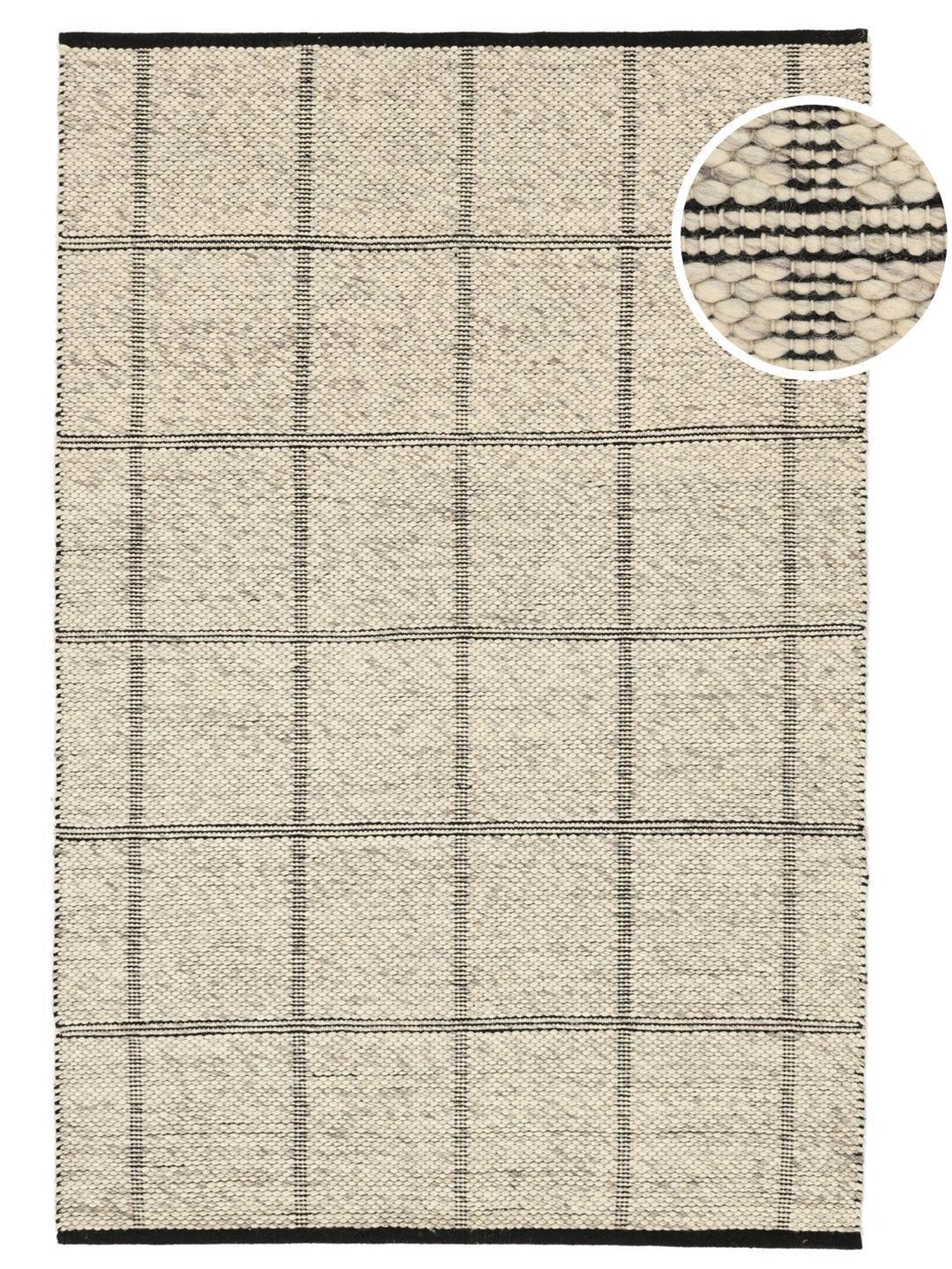 Hand Knitted Chunky Lulea Light Beige Wool Rug Textured Rug Wool Kilim ...