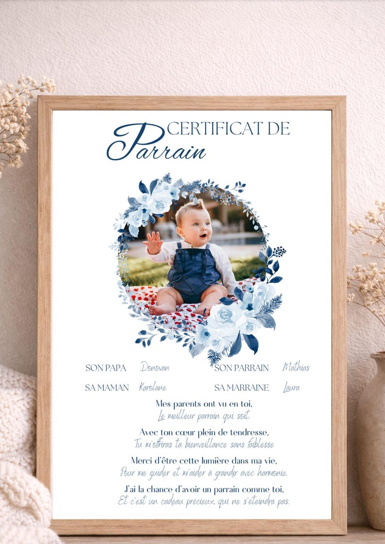 Printable Godparent Certificate – Personalized PDF – Godparent/baptism ...