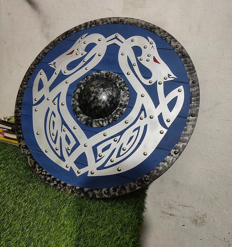 Stylish Viking Shield , Wooden Viking Cosplay Shield for Gifts Defence ...