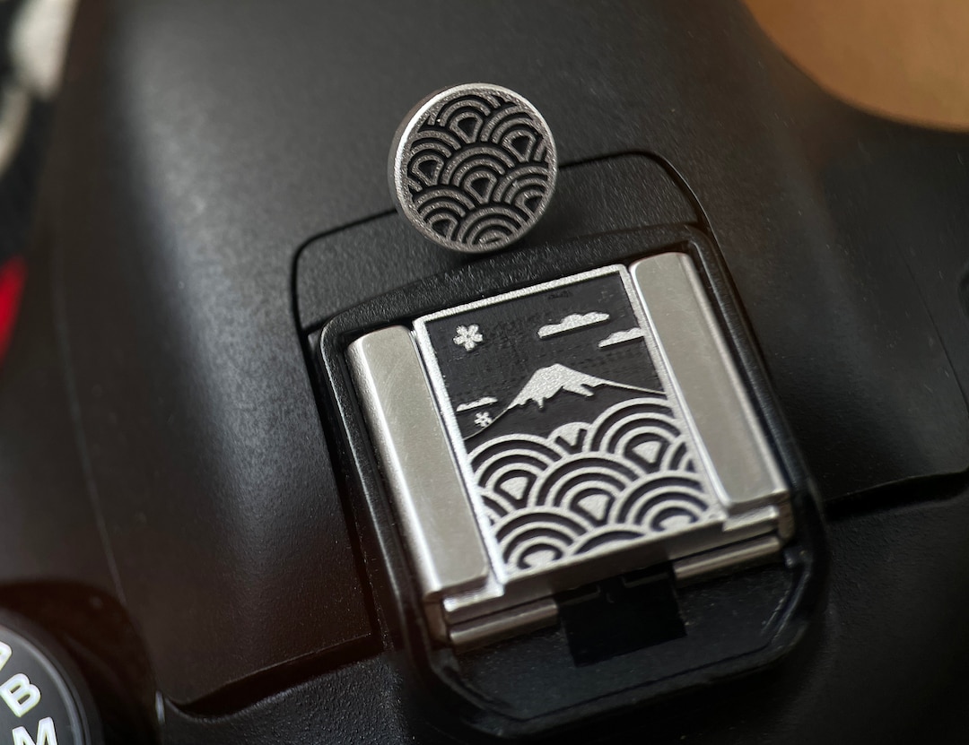 Mountain and Waves Hot Shoe Cover, Shutter Button, Camera Protection ...