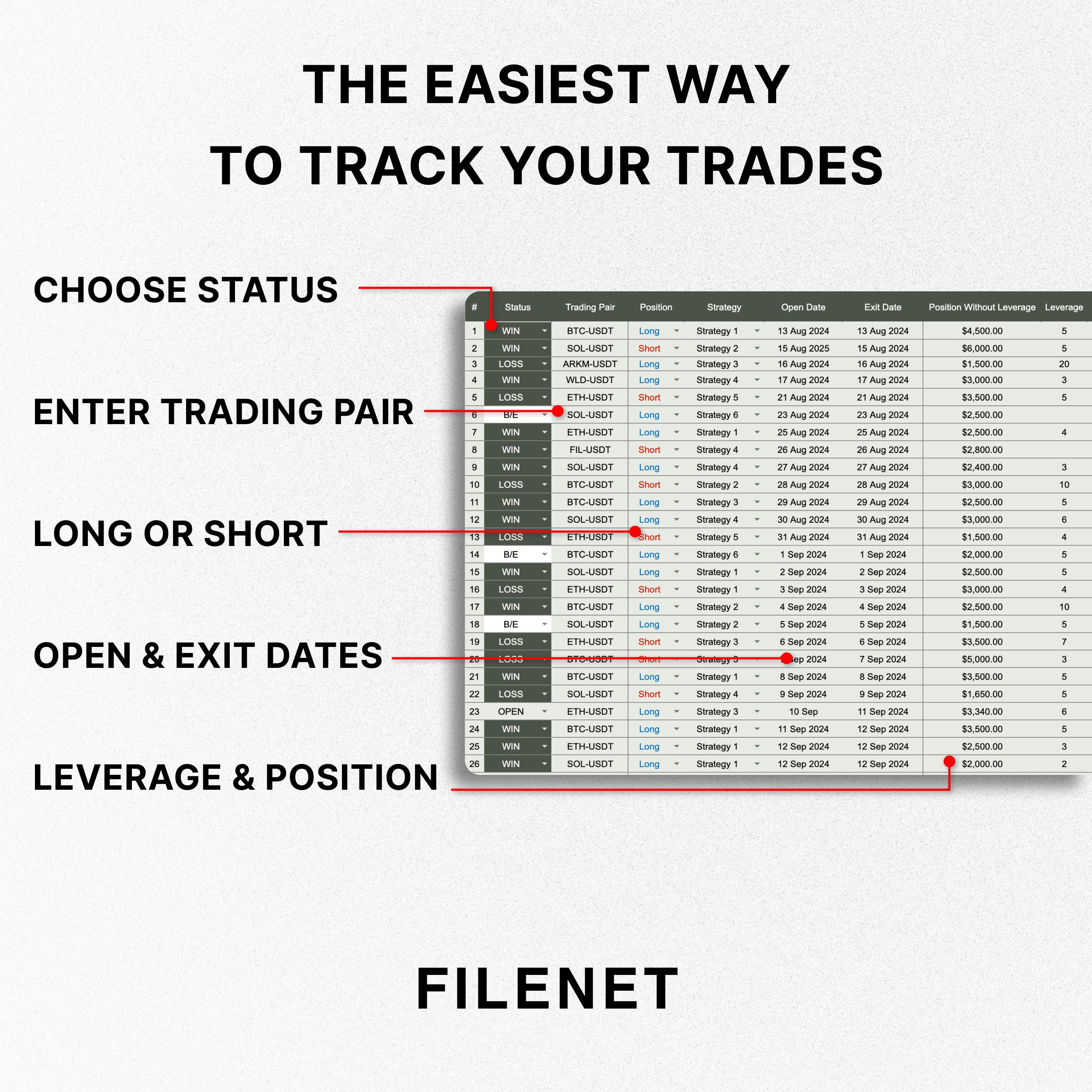 Google Sheets Trading Journal, Spreadsheet Trading, Crypto Stock ...