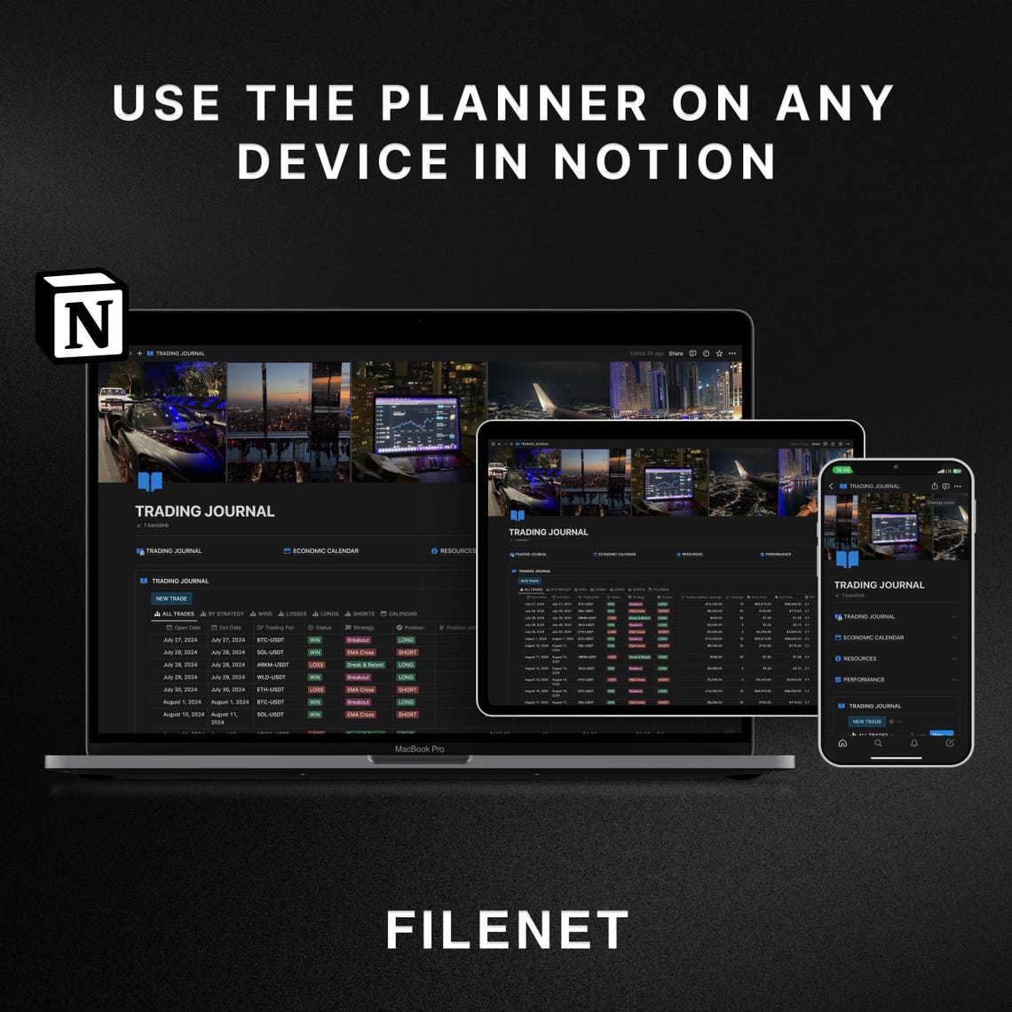 Ultimate Trading Journal, Notion Template, Crypto Stock Futures ...