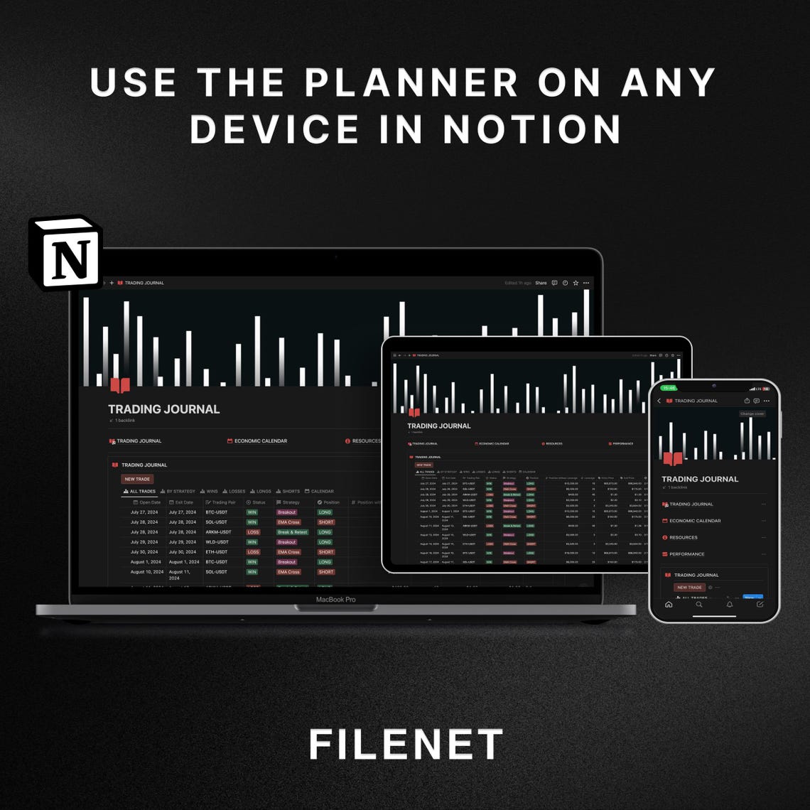Ultimate Trading Journal, Notion Template, Crypto Stock Futures ...