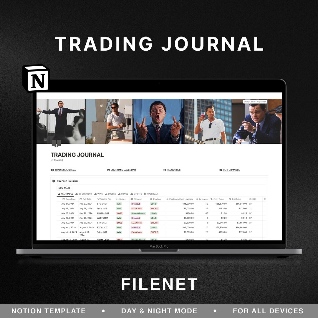 Ultimate Trading Journal, Notion Template, Crypto Stock Futures ...