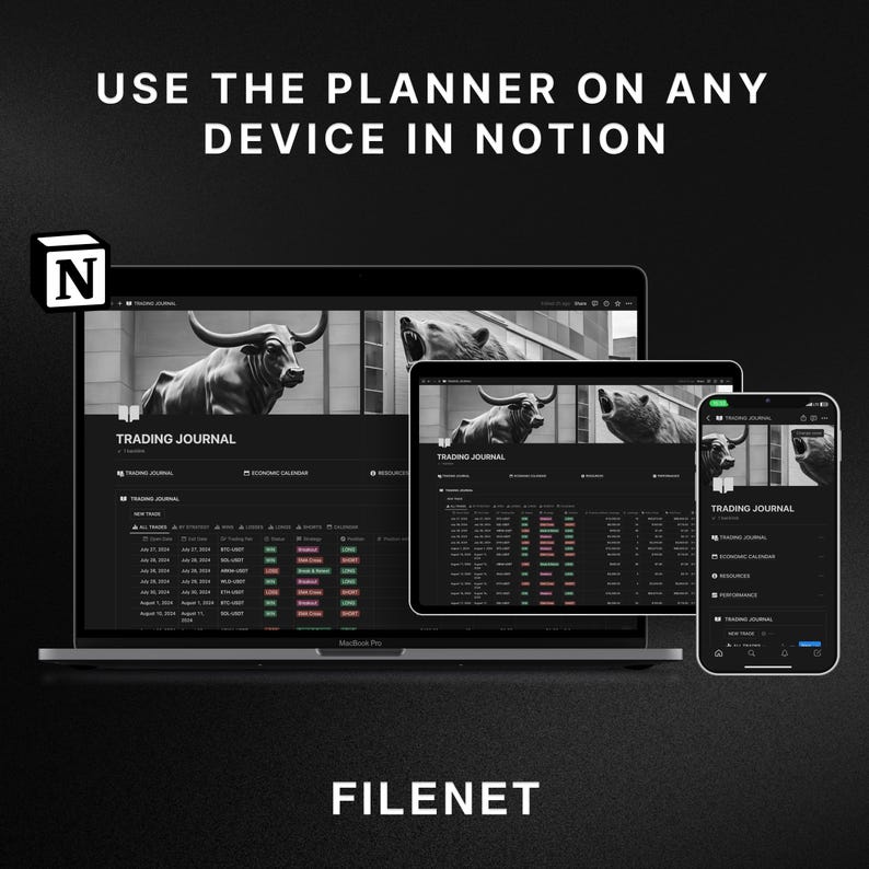 Ultimate Trading Journal, Notion Template, Crypto Stock Futures ...