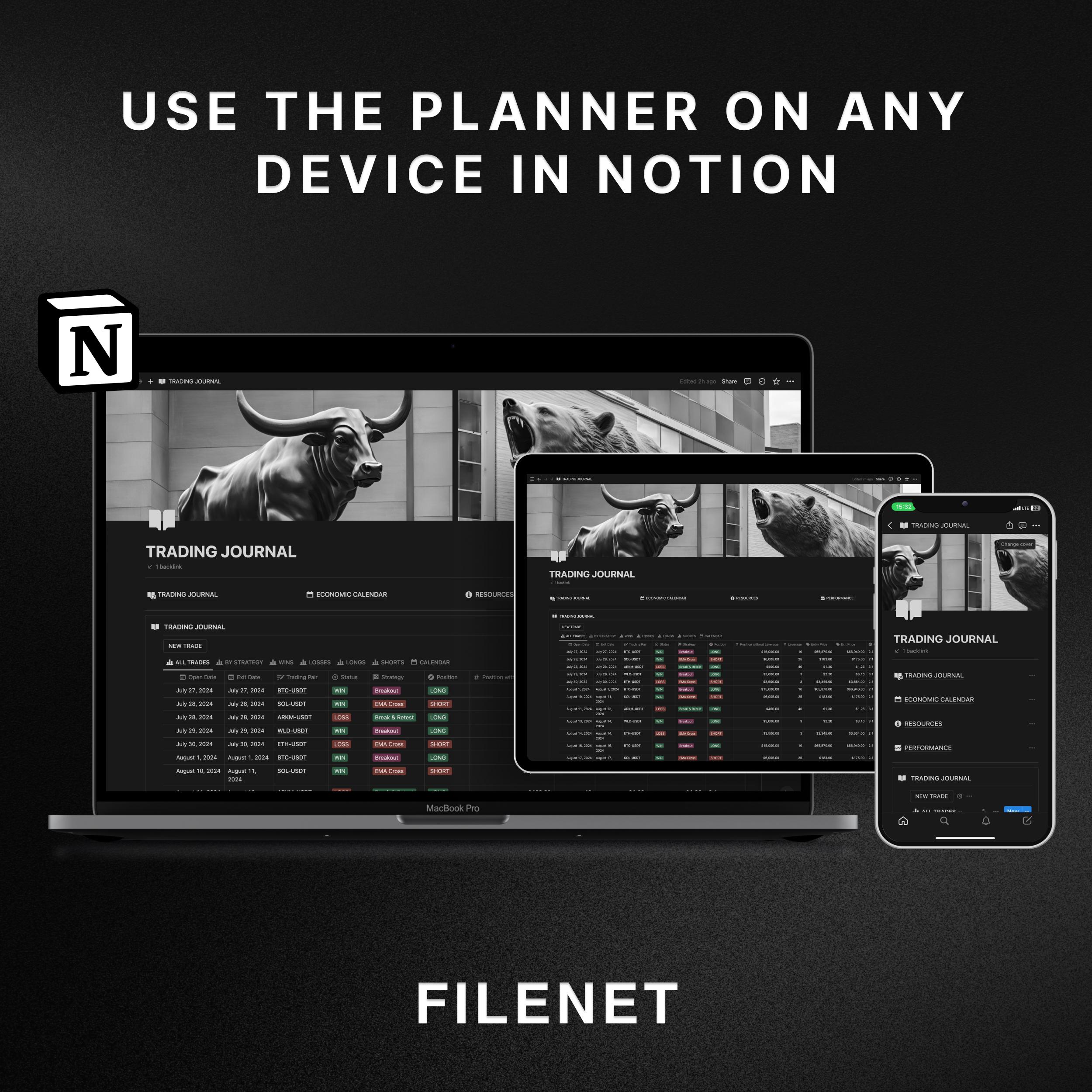 Ultimate Trading Journal, Notion Template, Crypto Stock Futures ...