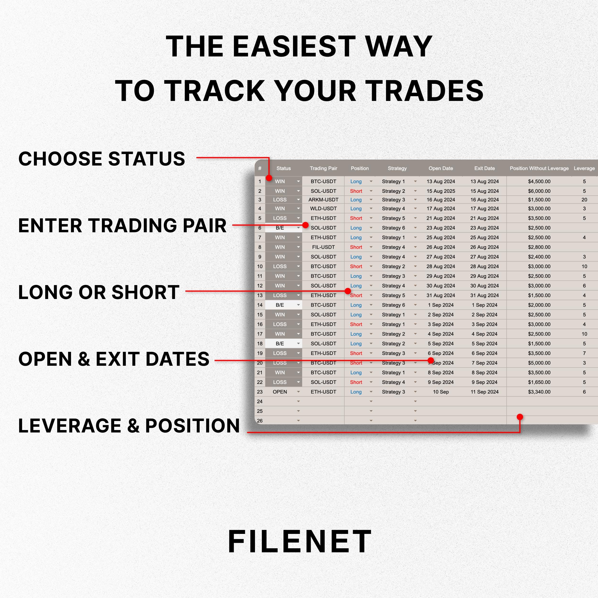 Google Sheets Trading Journal, Spreadsheet Trading, Crypto Stock ...