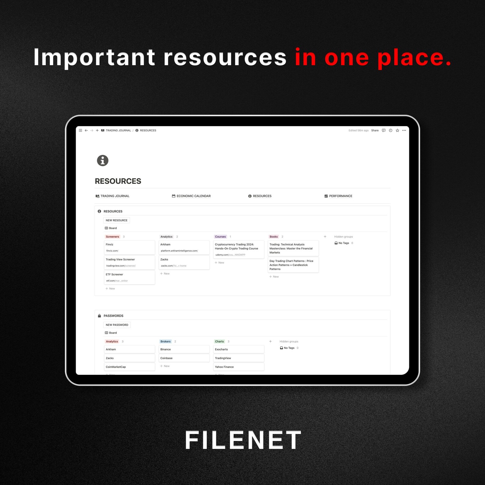 Ultimate Trading Journal, Notion Template, Crypto Stock Futures ...