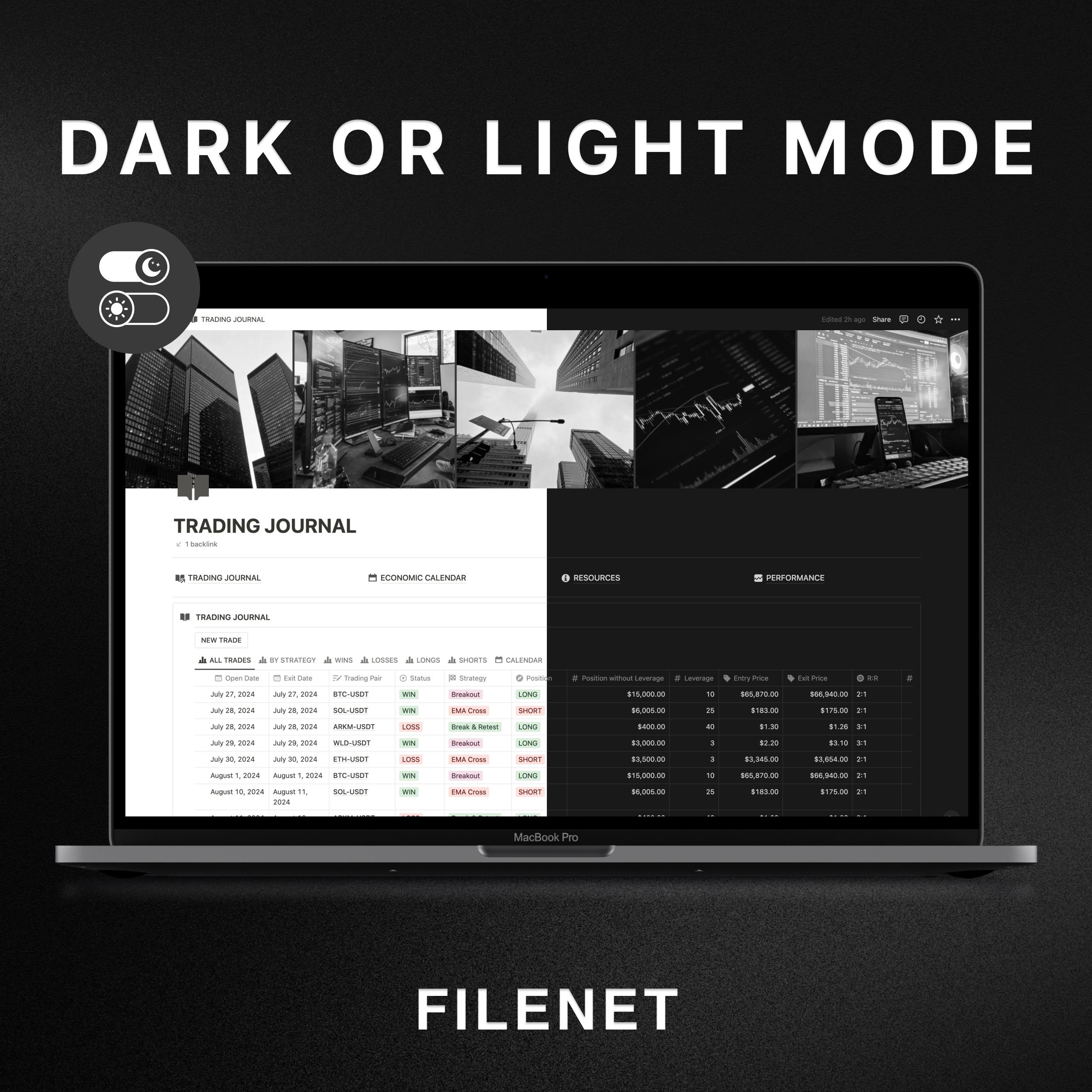 Ultimate Trading Journal, Notion Template, Crypto Stock Futures ...